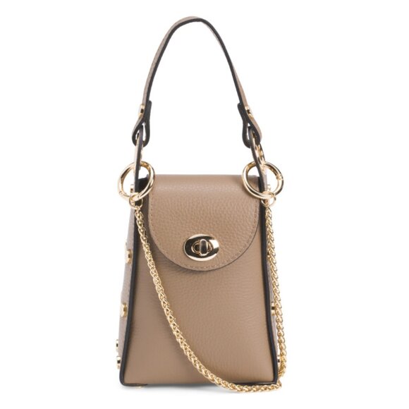 ISADORA | Other | Isadora Taupe Made In Italy Leather Phone Crossbody ...